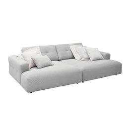 KAWOLA Big Sofa aus Feincord, silber 167x86x300cm