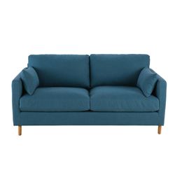 Maisons du Monde Ausziehbares 3-Sitzer-Sofa, petrolblau, mit Matratze 10 cm 180x86x95cm