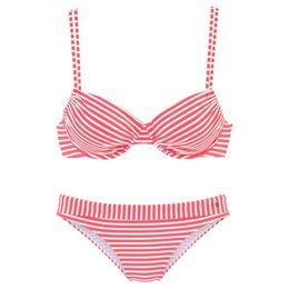 s.Oliver Bikini Damen Gr&ouml;&szlig;e L hellrot / wei&szlig;