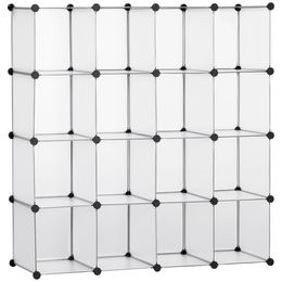 HOMCOM DIY Würfel Regalsystem 16 Würfeln Standregal 125 x 32 x 125 cm