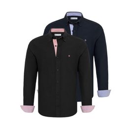 Dandalo Hemd Herren Gr&ouml;&szlig;e XXXL blau / pastellpink / schwarz