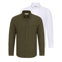 Dandalo Hemd Herren Größe XXXL khaki / weiß