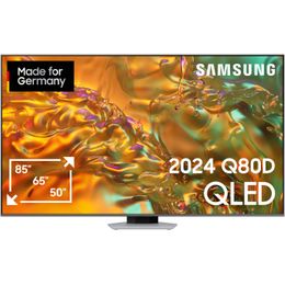 G (A bis G) Samsung QLED-Fernseher Fernseher silberfarben (silber) LED Fernseher