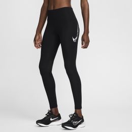 Nike Fast 7/8-Lauf-Leggings mit mittelhohem Bund und Taschen für Damen - Schwarz