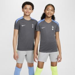 Tottenham Hotspur Strike Nike Dri-FIT Kurzarm-Fußballoberteil aus Strickmaterial (ältere Kinder) - Grau