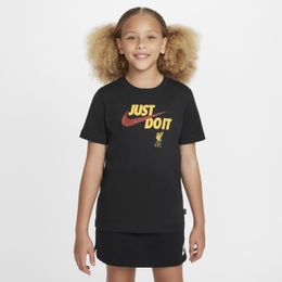 FC Liverpool Nike Fußball-T-Shirt (ältere Kinder) - Schwarz