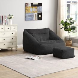 Home Deluxe Sitzsack mit Hocker COZY Anthrazit