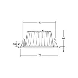 Brumberg LED-Einbaudownlight Lydon Midi, on/off, 4.000 K