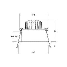 Brumberg Tirrel deep LED-Einbauspot on/off, 830, rund, alu