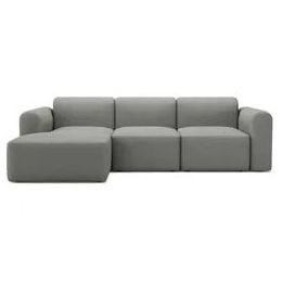 Ecksofa TENKSOM "Rund, Relax-Ecke, Big-Sofa, Endless Seating" Sofas Gr. B/H/T: 266cm x 71cm x 152cm, Boucle, Chaiselongue links, grau (mittelgrau) Bezüge wechselbar, Kaltschaum im Sitz, Nordic Swan Ecolabel