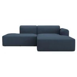 Ecksofa TENKSOM "Rund, Relax-Ecke, Big-Sofa, Endless Seating" Sofas Gr. B/H/T: 247cm x 71cm x 188cm, Boucle, Kuschelecke rechts, blau Bezüge wechselbar, Kaltschaum im Sitz, Nordic Swan Ecolabel