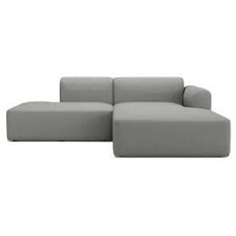 Ecksofa TENKSOM "Rund, Relax-Ecke, Big-Sofa, Endless Seating" Sofas Gr. B/H/T: 247cm x 71cm x 188cm, Boucle, Kuschelecke rechts, grau (mitelgrau) Bezüge wechselbar, Kaltschaum im Sitz, Nordic Swan Ecolabel