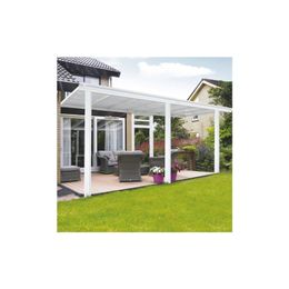 Home Deluxe Terrassenüberdachung SOLIS - 434 x 303 x 226 / 278 cm Weiß