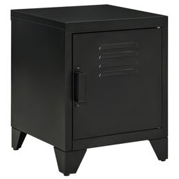 HOMCOM Nachttisch mit industriellen Design schwarz 40B x 40T x 50H cm