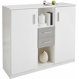 Kombikommode wimex "Joker" Sideboards Gr. B/H/T: 124 cm x 105 cm x 41 cm, 2 St., grau (weiß, betonfarben) Kommode mit 2 Einlegeböden, 124cm breit