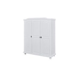 Höffner Kleiderschrank rustikale Landhausoptik Newport ¦ weiß ¦ Maße (cm): B: 150 H: 180 T: 56