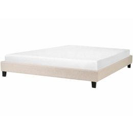 Beliani - Polsterbett Beige Doppelbett mit Lattenrost 180 x 200 cm modernes Bettgestell Elegant