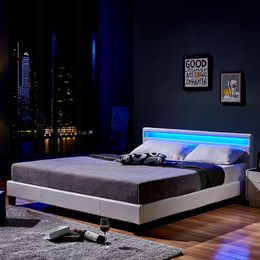 Home Deluxe LED Bett ASTRO - 180 x 200 cm Weiß