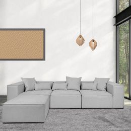 Home Deluxe Modulares Sofa VERONA - L hellgrau