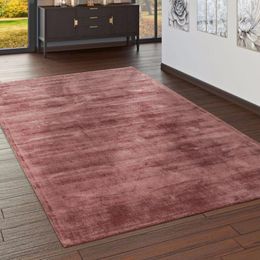 Paco Home - Teppich Handgefertigt Hochwertig 100% Viskose Vintage Optisch Meliert Blush Rosa 120x170 cm