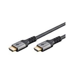 goobay Plus High-Speed-HDMI-Kabel mit Ethernet, 4K @ 60Hz grau, 0,5 Meter