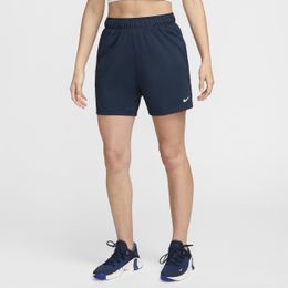 Nike Attack Dri-FIT Fitness-Shorts ohne Futter mit mittelhohem Bund für Damen (ca. 12,5 cm) - Blau