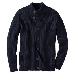 Fisherman out of Ireland Fisherman Raglan-Strickjacke, 48 - Blau, Herren, aus Schurwolle