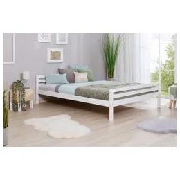 Jugendbett Ticaa, weiß (kiefer massiv weiß gewachst), B:146cm L:209cm, Betten, Futonbett in diversen Breiten, Kiefer, mit Rollrost