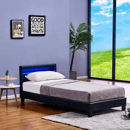 Home Deluxe LED Bett ASTRO 90 x 200 Schwarz