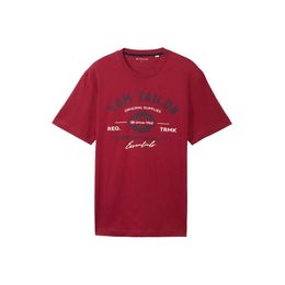Tom Tailor T-Shirt Herren Größe M navy / dunkelrot / weiß
