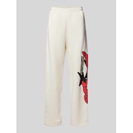 Flared Sweatpants mit Label-Motiv-Print Modell 'ASTRO'