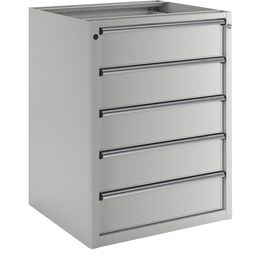 ANKE Schubladenschrank ohne Platte, Breite 760 mm, Schubladentraglast 200 kg, 5 Schubladen, Front lichtgrau