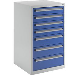 eurokraft basic Werkzeugschrank, Breite 600 mm, Höhe 1000 mm, Schubladen 4 x 100, 2 x 150, 1 x 200 mm