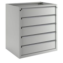 ANKE Schubladenschrank ohne Platte, Breite 910 mm, 5 Schubladen, Front lichtgrau
