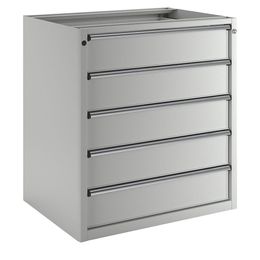 ANKE Schubladenschrank ohne Platte, Breite 910 mm, Schubladentraglast 200 kg, 5 Schubladen, Front lichtgrau