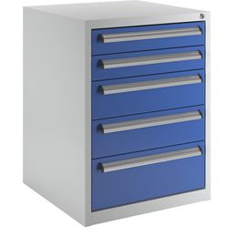 eurokraft basic Werkzeugschrank, Breite 600 mm, Höhe 800 mm, Schubladen 2 x 100, 2 x 150, 1 x 200 mm
