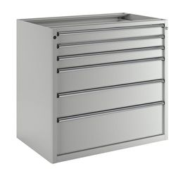 ANKE Schubladenschrank ohne Platte, Breite 1060 mm, Schubladentraglast 200 kg, 6 Schubladen, Front lichtgrau