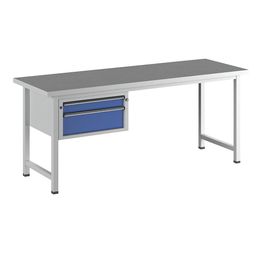 ANKE Werkbank, Gestellbauweise Serie V, 2 Schubladen, Breite 2000 mm, Universalplatte