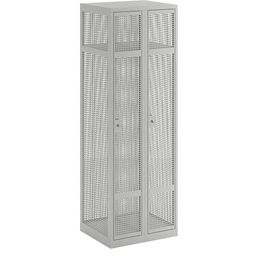 eurokraft pro Lochblechspind, 2 Abteile, lichtgrau, B 600 mm, Zylinderschloss