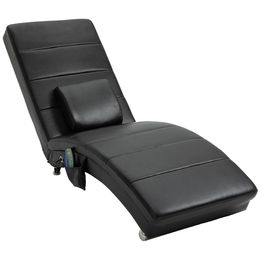 HOMCOM Relaxliege mit Massagefunktion Chaiselongue Loungesessel Schwarz