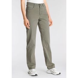 Bequeme Jeans MAC "Stella" Gr. 36, Länge 30, grün (light khaki) Damen Jeans Gerader Beinverlauf