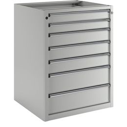 ANKE Schubladenschrank ohne Platte, Breite 760 mm, Schubladentraglast 200 kg, 7 Schubladen, Front lichtgrau