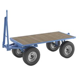 eurokraft pro Schlepperanhänger, Drehschemel-Lenkung, Tragfähigkeit 5 t, Ladefläche 2 x 1 m, lichtblau
