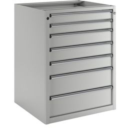 ANKE Schubladenschrank ohne Platte, Breite 760 mm, 7 Schubladen, Front lichtgrau