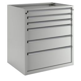 ANKE Schubladenschrank ohne Platte, Breite 910 mm, 6 Schubladen, Front lichtgrau