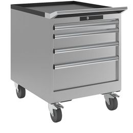 LISTA Schubladenschrank, Breite 564 mm, fahrbar, 4 Schubladen, HxT 723 x 725 mm, lichtgrau