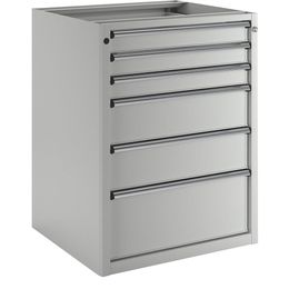 ANKE Schubladenschrank ohne Platte, Breite 760 mm, 6 Schubladen, Front lichtgrau