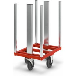 Kongamek Transportwagen für Palettenrahmen KM224, LxBxH 800 x 600 x 1215 mm, 2 Lenkrollen mit Stopp, 2 Bockrollen