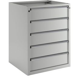 ANKE Schubladenschrank ohne Platte, Breite 760 mm, 5 Schubladen, Front lichtgrau
