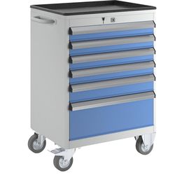 eurokraft pro Schubladenschrank, fahrbar, HxBxT 850 x 600 x 450 mm, Schubladen 4 x 75, 1 x 100, 1 x 200 mm